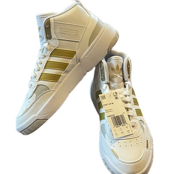 adidas | Shoes | Adidas Post Up White Gold Metallic Womans Shoe Size 65 ...